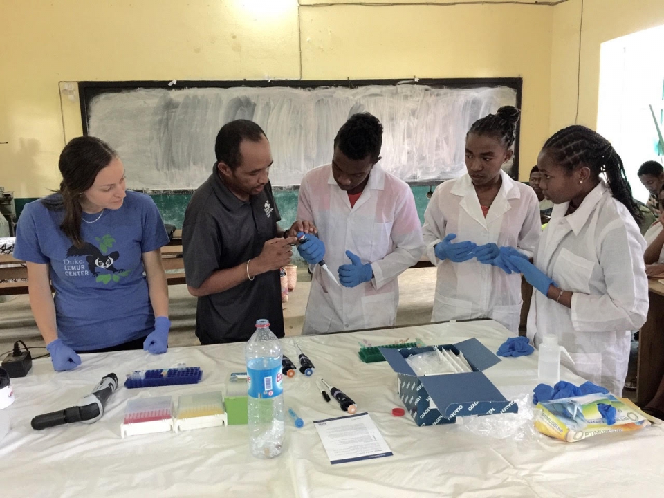 Marina and Lydia teaching genetics in Madagacar | Yoder Lab