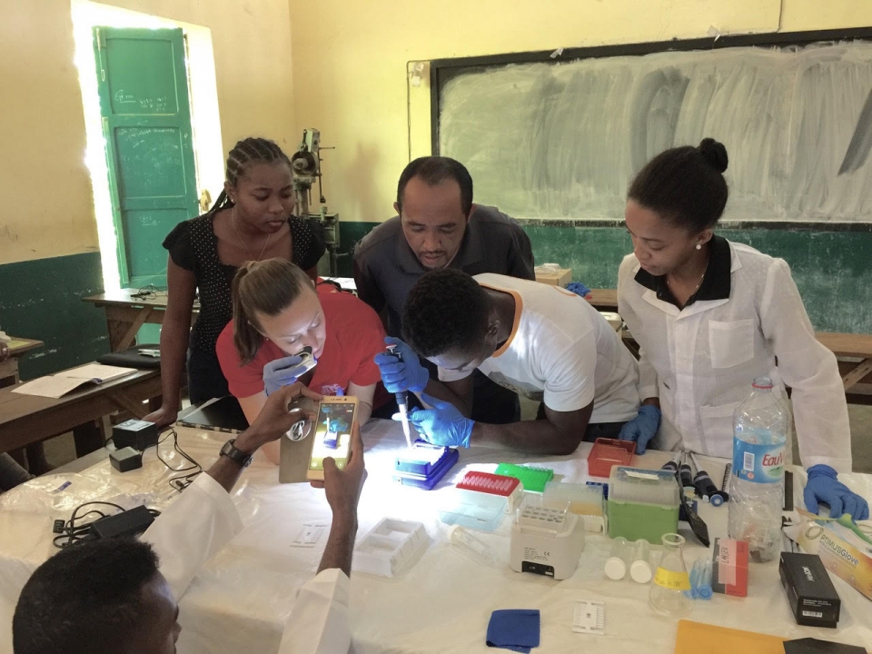 Marina and Lydia teaching genetics in Madagacar | Yoder Lab