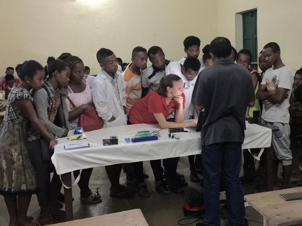 Marina and Lydia teaching genetics in Madagacar | Yoder Lab